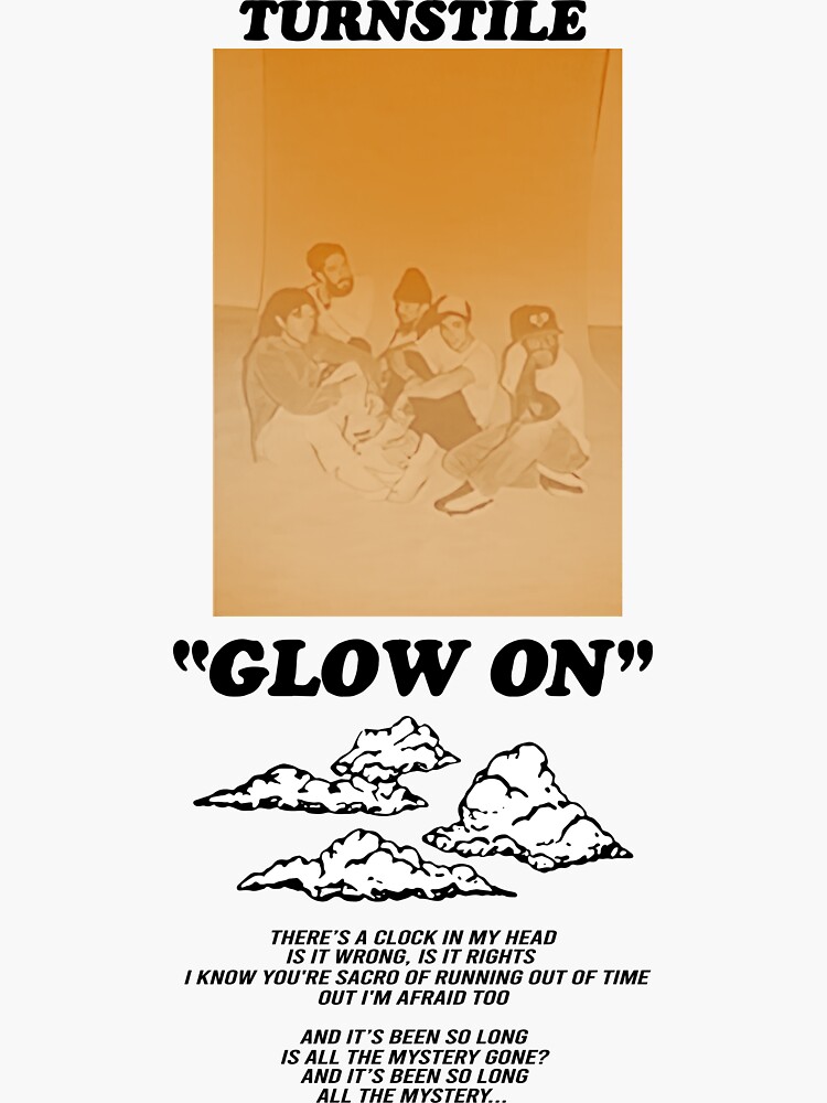 "Turnstile Merch Glow On Shirt" Sticker by shastazinilda | Redbubble