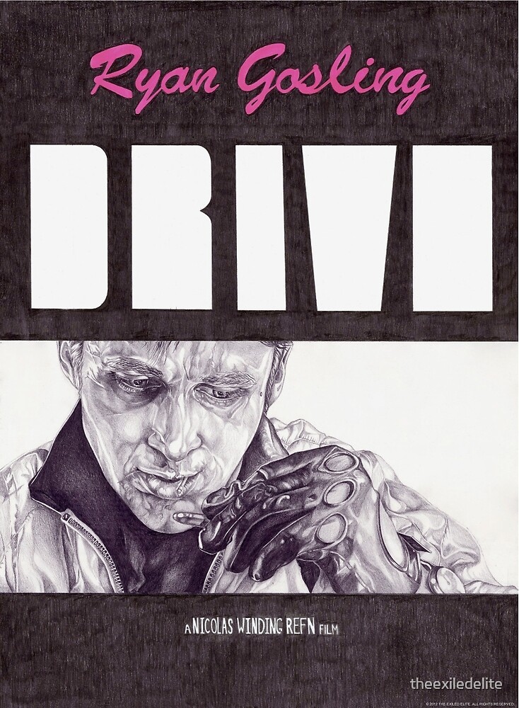 "DRIVE hand drawn movie poster in pencil" by theexiledelite | Redbubble