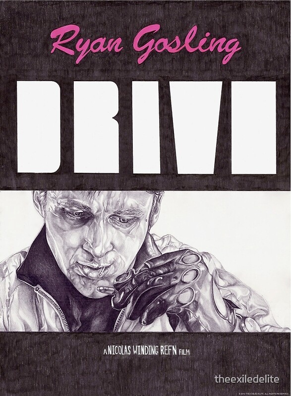 "DRIVE hand drawn movie poster in pencil" by theexiledelite | Redbubble