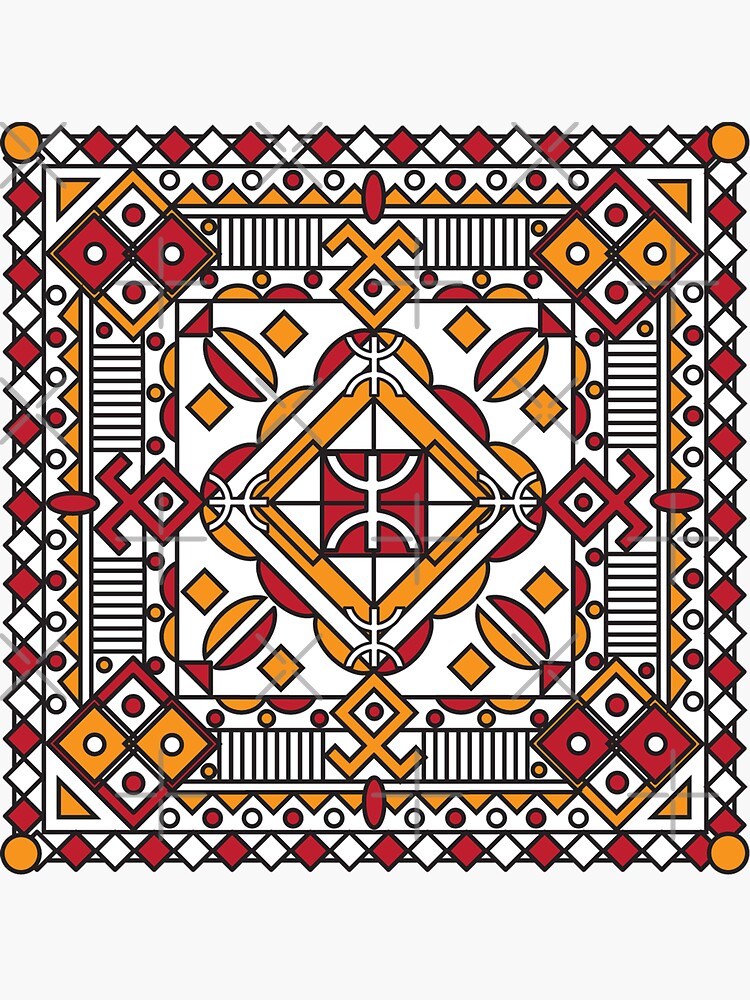 "Kabyle pottery patterns Amazigh ornament" Sticker by Eldjama | Redbubble