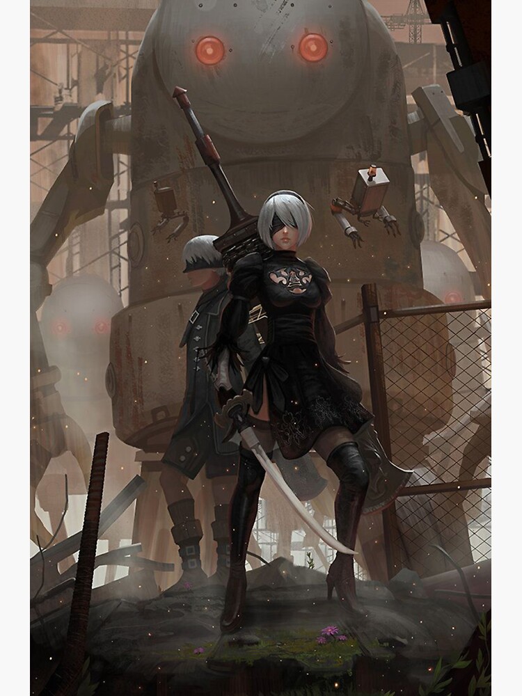 "Nier Automata art" Sticker by Billydaviss | Redbubble