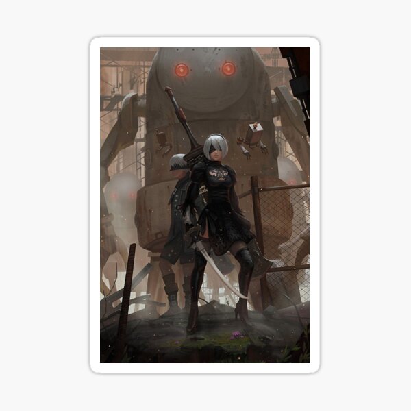 "Nier Automata art" Sticker by Billydaviss | Redbubble