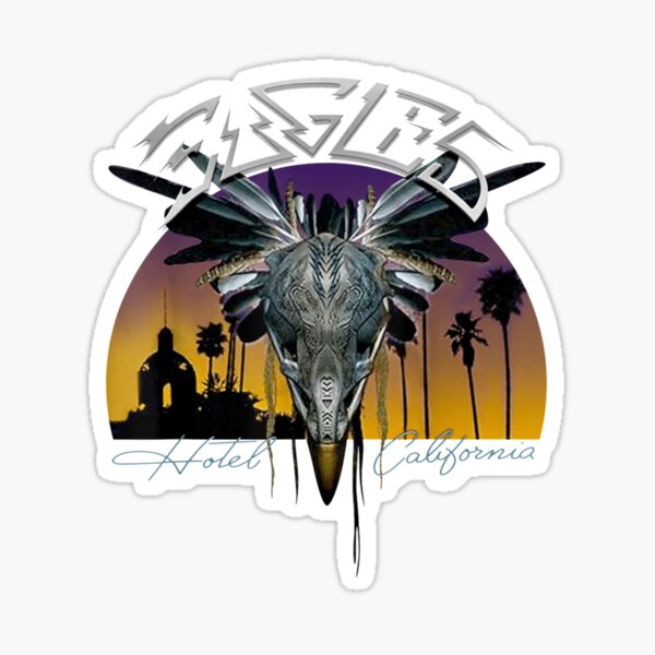 "EAGLES Hotel California Essential ." Sticker by fallonwilli | Redbubble