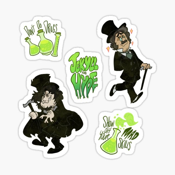 Pegatina «Dr Jekyll y Mr Hyde» de ColeCartoons | Redbubble