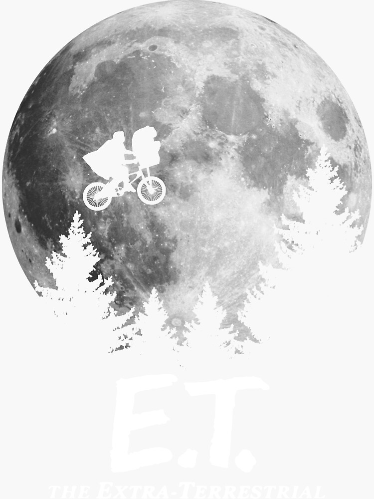 "ET Flying Bike Scene Blue Silhouette Gift" Sticker for Sale by ...