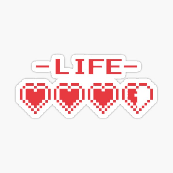 "8-Bit Life Hearts" Sticker by Sculptlev46 | Redbubble