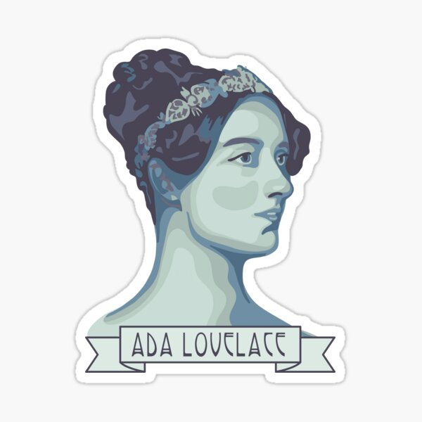 "Ada Lovelace Portrait" Sticker by unhingedheather | Redbubble