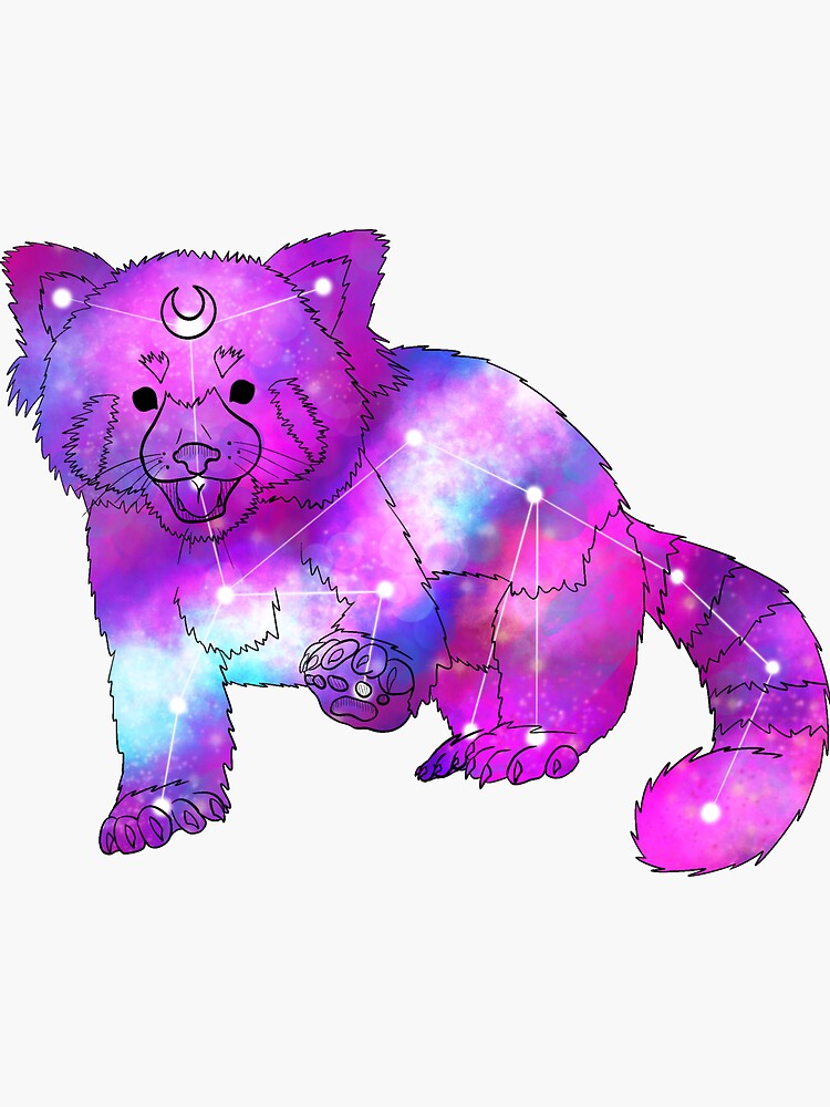 "Red Panda Constellation " Sticker by uneasy-ghost | Redbubble