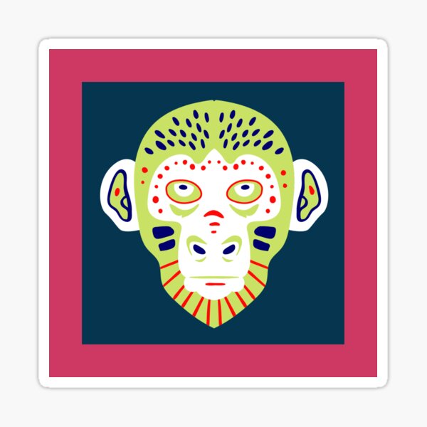 "monkey face" Sticker by Cinemamu | Redbubble