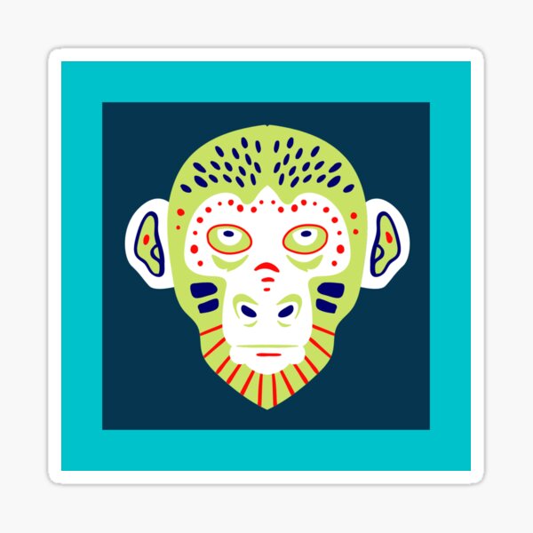 "monkey face" Sticker by Cinemamu | Redbubble