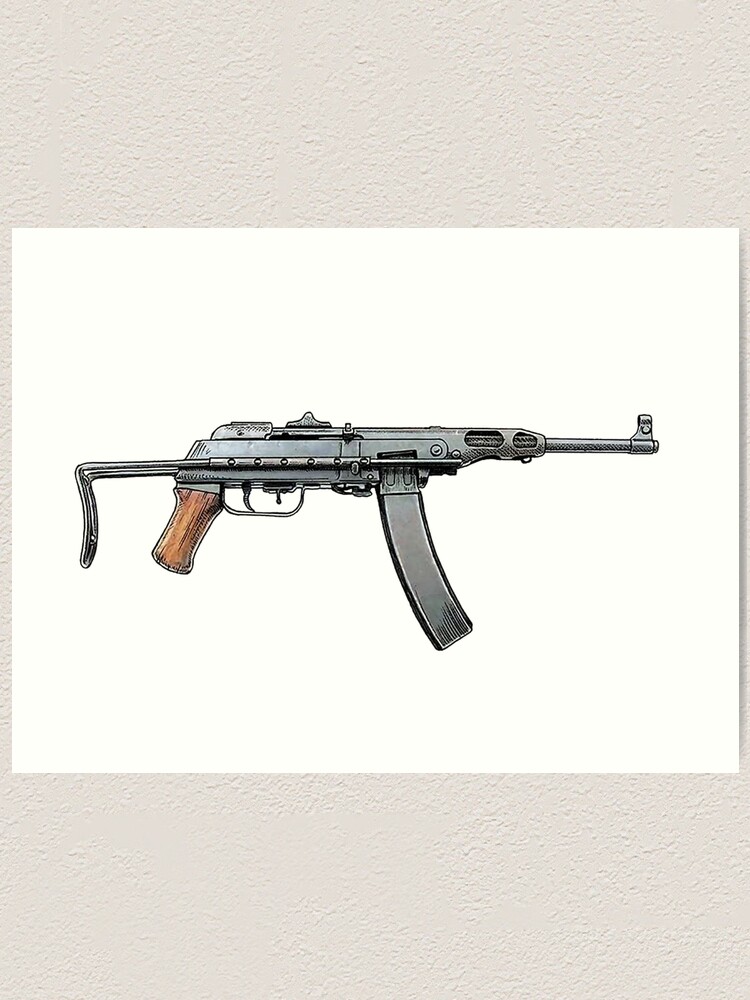 "K50M Vietnamese Submachine Gun" Art Print for Sale by king-damien ...