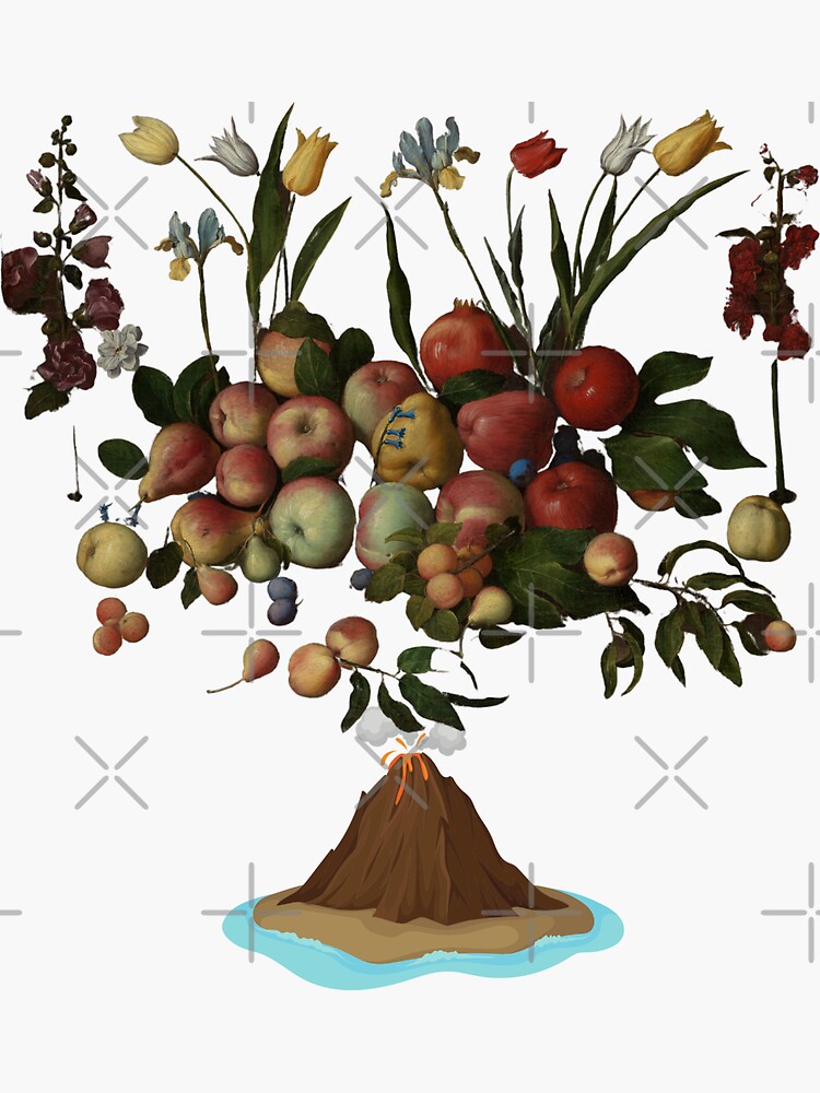 "Fruit Volcano | Apples | Pears | Peaches | Funny" Sticker by ...