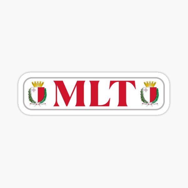 "MLT 3 Letter Code Malta" Sticker for Sale by FedSherDesign | Redbubble