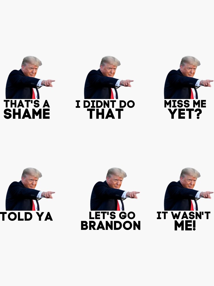"Trump pointing multi sticker pack" Sticker by MarketsMake | Redbubble