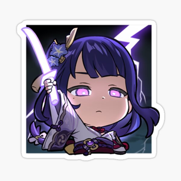 Pegatina «Etiqueta engomada de Raiden Shogun / Ei Chibi Emoji; poderoso ...