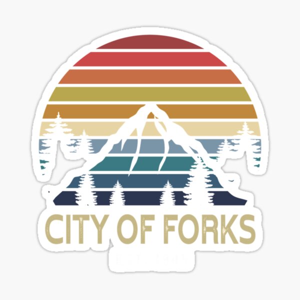 "City of forks Sweatshirt Vintage City of Forks Twilight " Sticker by ...