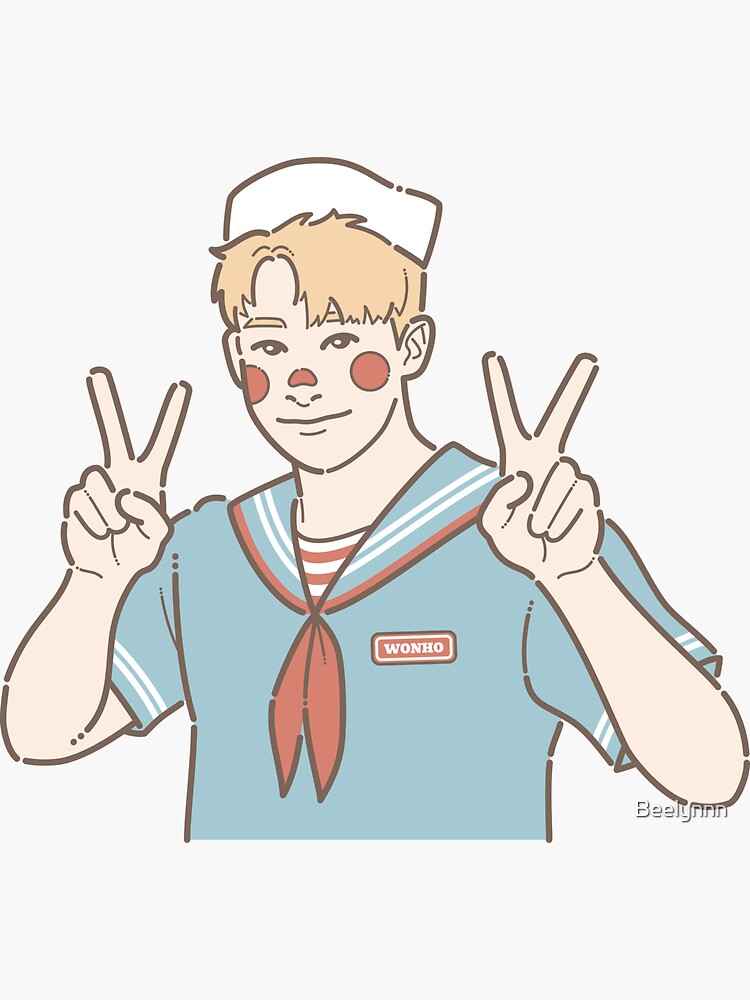 "Wonho" Sticker by Beelynnn | Redbubble