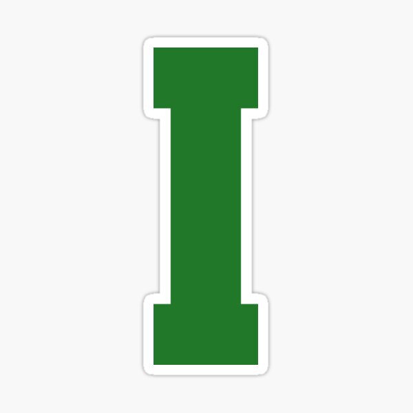 "Alphabet, Green I, Sports letter I" Sticker for Sale by TheCultStuff ...