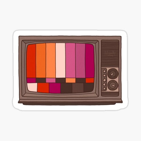 "Vintage lesbian pride TV bars" Sticker by MuccaIllustrate | Redbubble