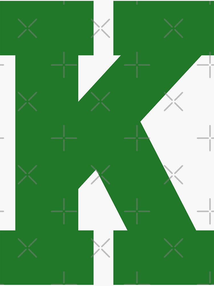 "Alphabet, Green K, Sports letter K" Sticker for Sale by TheCultStuff ...