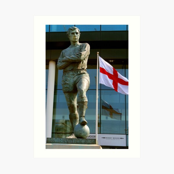"Bobby Moore Statue England Flag Wembley Stadium" Art Print for Sale by ...