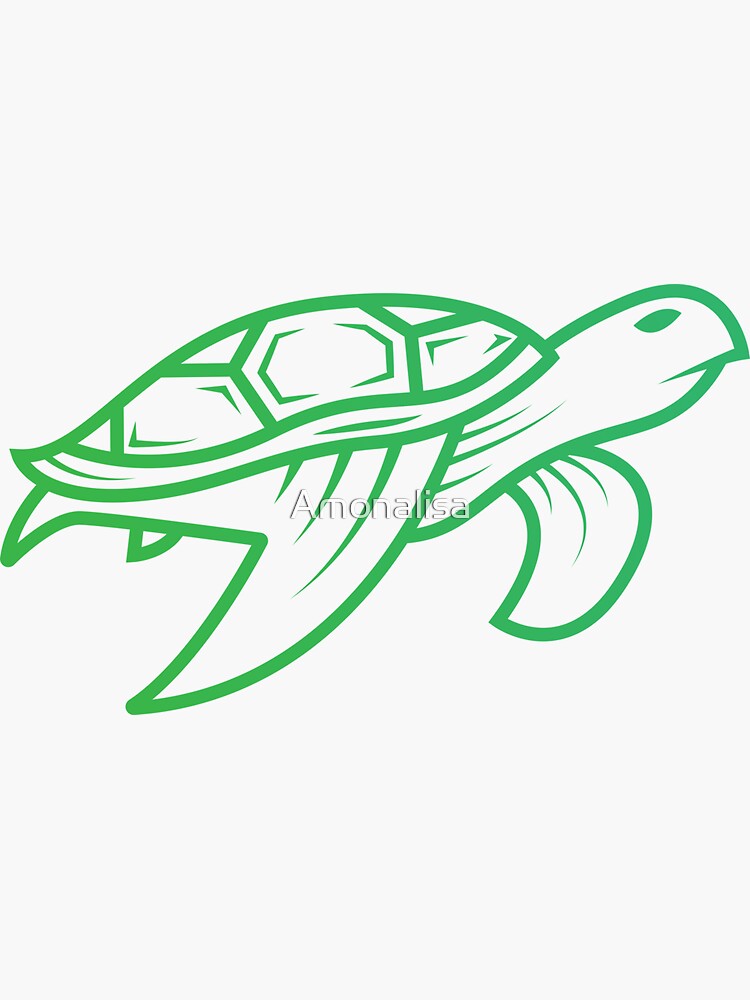 "Beautiful Green Turtle Design " Sticker by Amonalisa | Redbubble