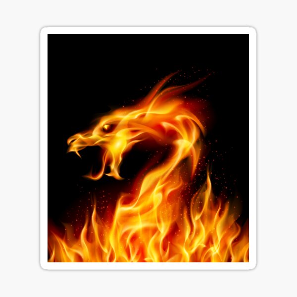 "Fire dragon" Sticker for Sale by DusicaP | Redbubble