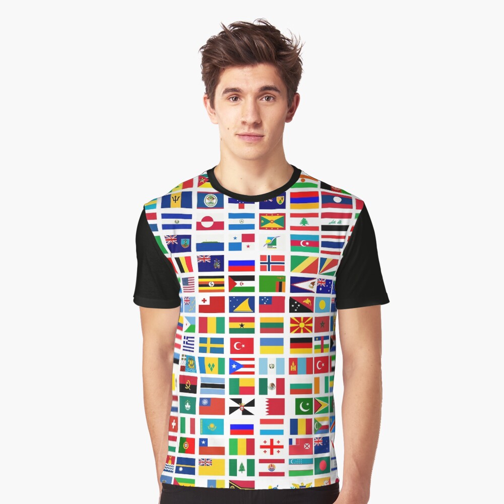 "Flags of the world" T-shirt for Sale by DusicaP | Redbubble | flag ...