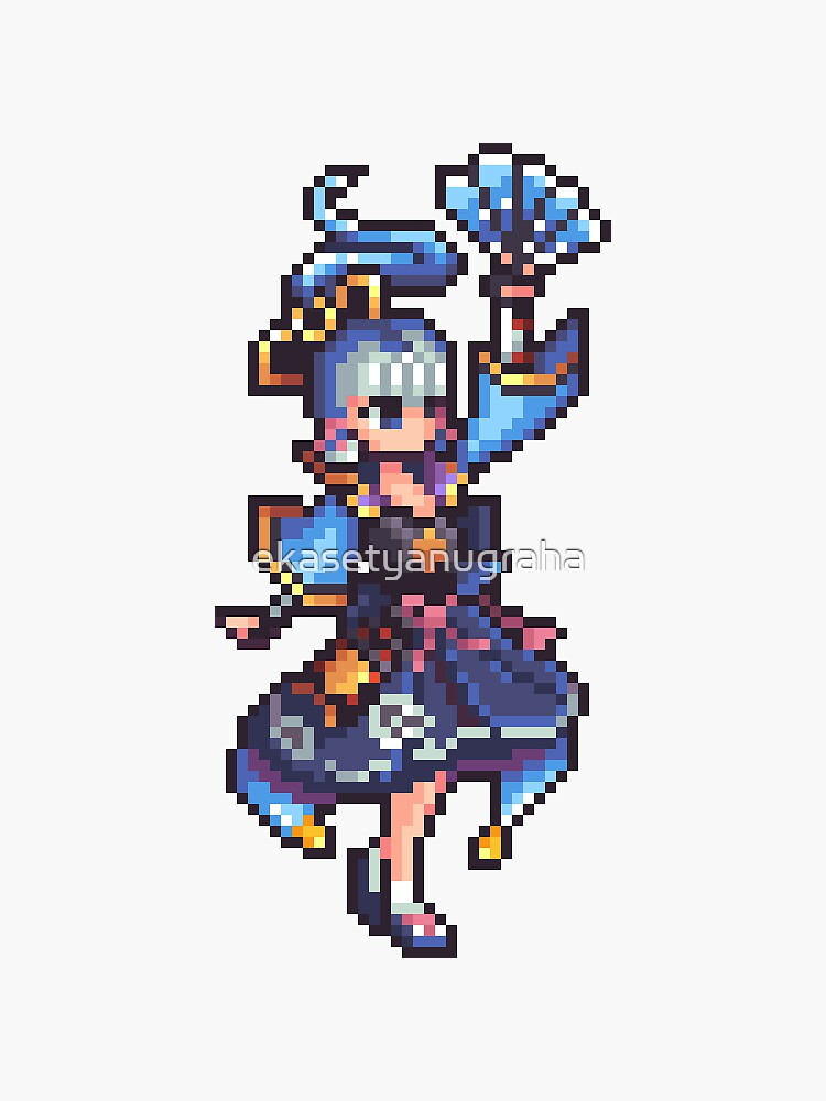 "Kamisato Ayaka - Genshin Impact Pixel Art" Sticker von ekasetyanugraha ...