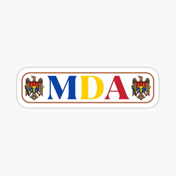 "MDA 3 Letter Code Moldova" Sticker by FedSherDesign | Redbubble