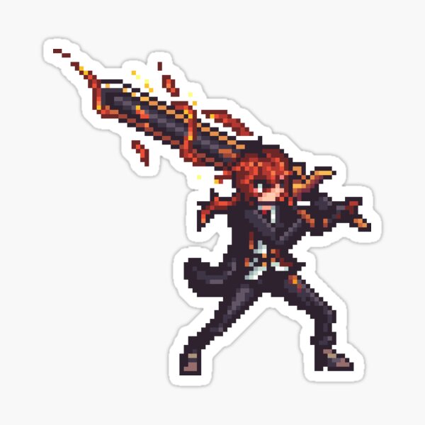 "Diluc Ragnvindr - Genshin Impact Pixel Art" Sticker for Sale by ...