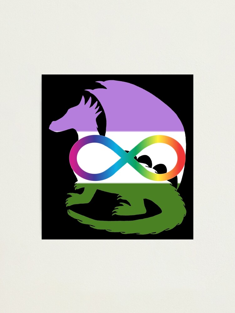 Neurodivergent Genderqueer Pride Dragon Photographic Print By