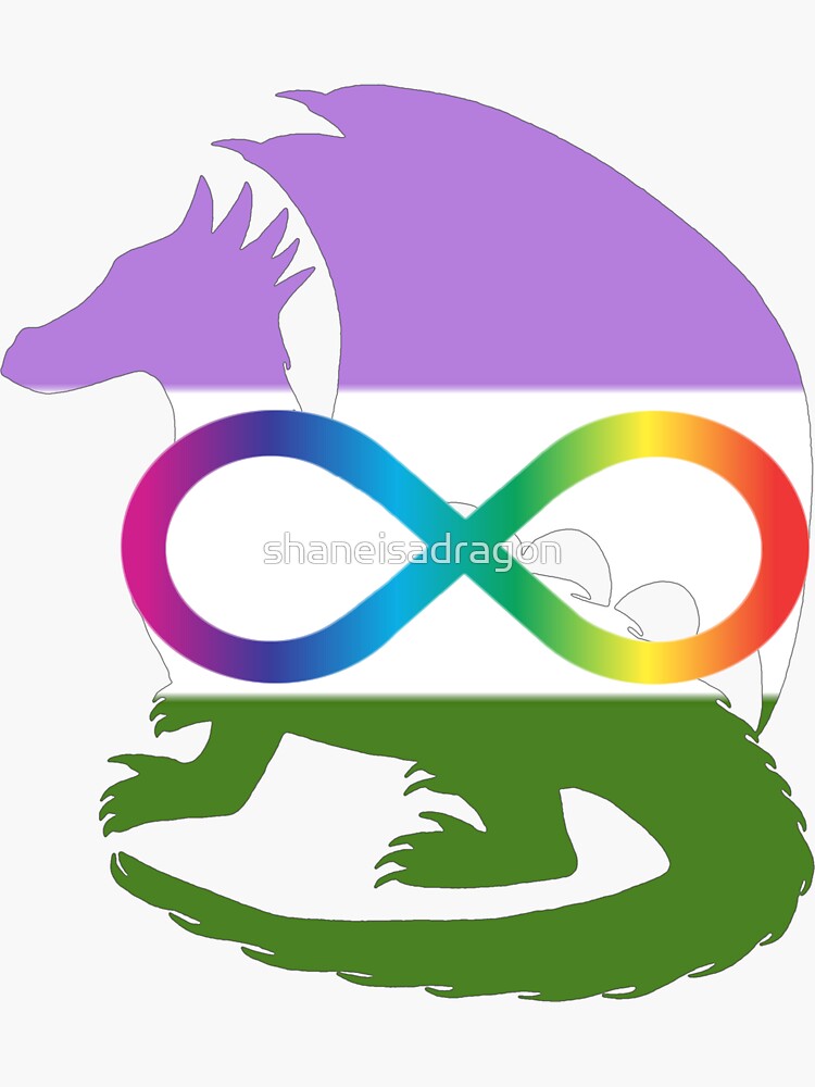 Neurodivergent Genderqueer Pride Dragon Sticker By Shaneisadragon