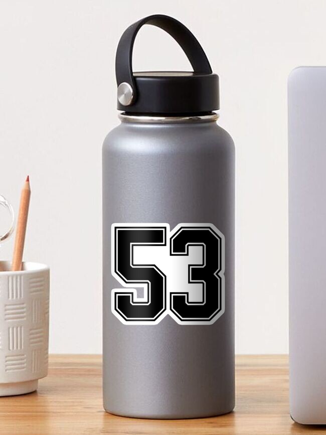 "Black Number 53 lucky sports jersey fifty three" Sticker for Sale by ...