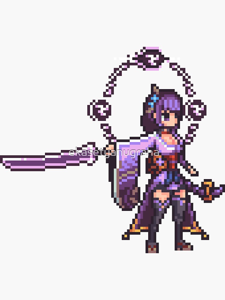 Sticker « Raiden Shogun - Genshin Impact Pixel Art », par ...