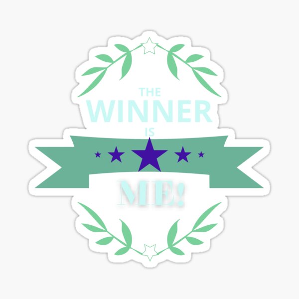 "The winner is me purple, green, leave" Sticker by CuteCatherine ...