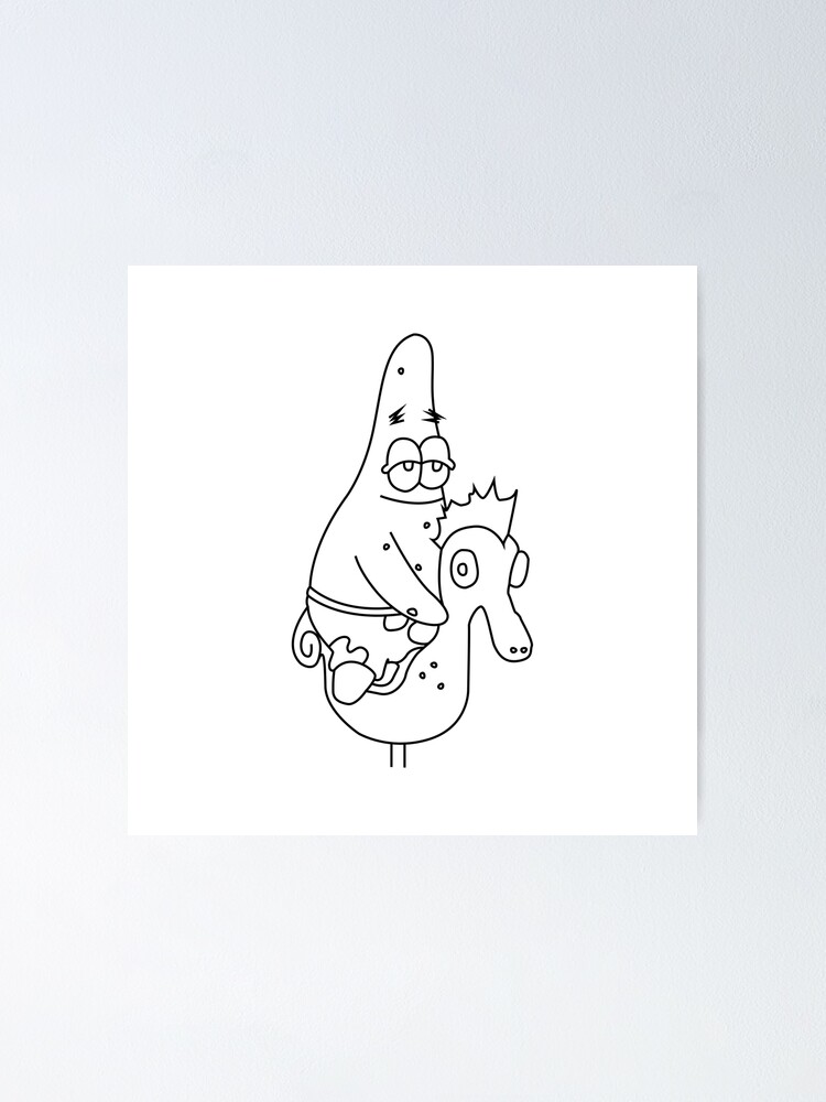 "Patrick Riding A Seahorse minimalist" Poster for Sale by ...