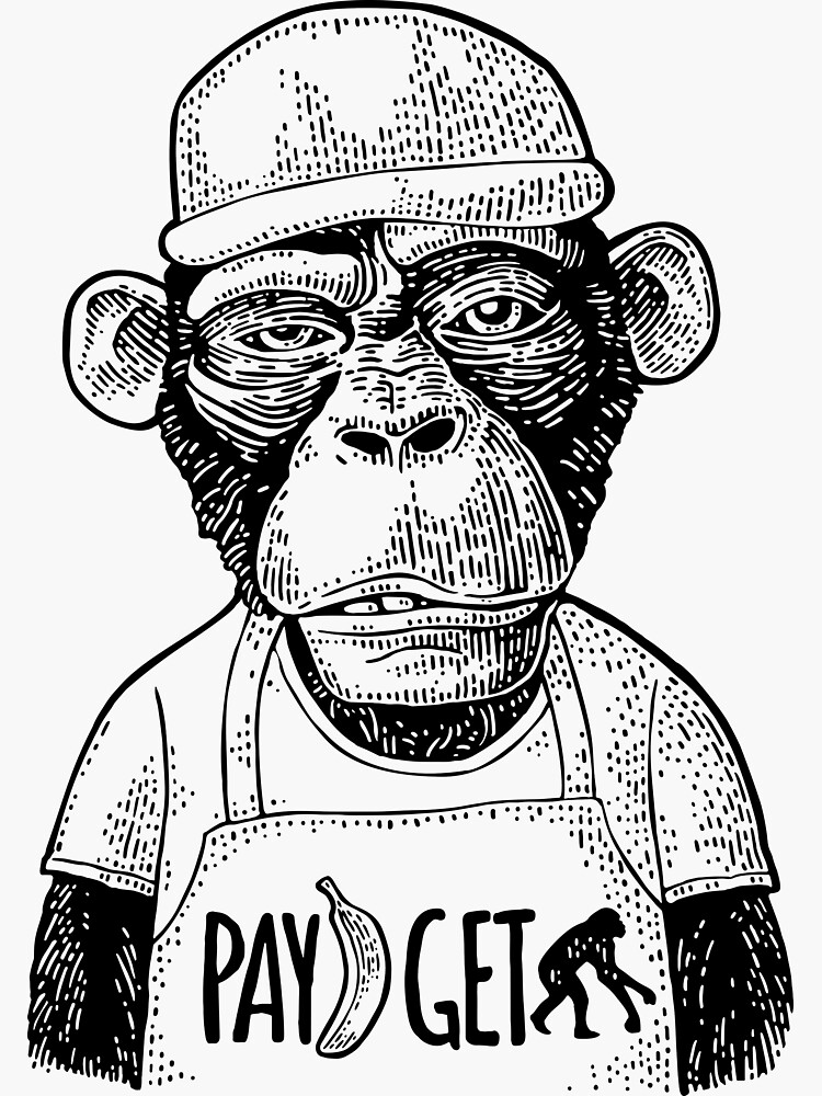 "Pay Banana Get Monkey" Sticker by anwar-designer | Redbubble