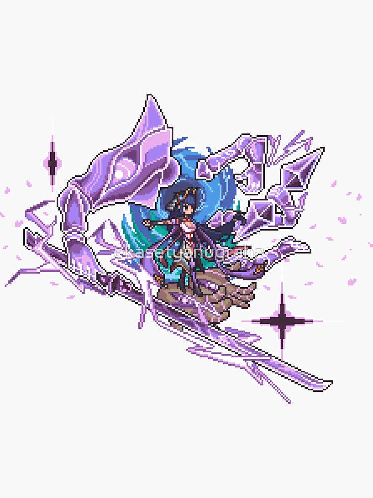 "Raiden Shogun (Puppe Ver.) - Genshin Impact Pixel Art" Sticker von ...