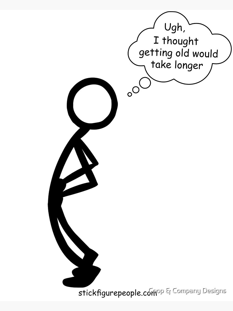 "Growing Old Stick Man" Sticker for Sale by CCD2022 | Redbubble