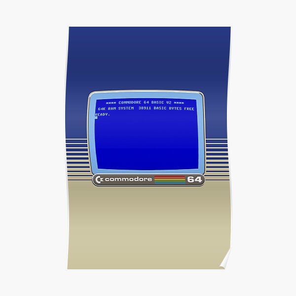 "Home Computer Commodore 64 Boot Screen - Ready - c64 Inspired" Poster ...