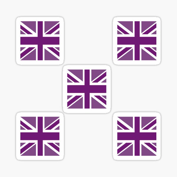 "Union Jack British Flag Square Sticker Pack Purple" Sticker for Sale ...