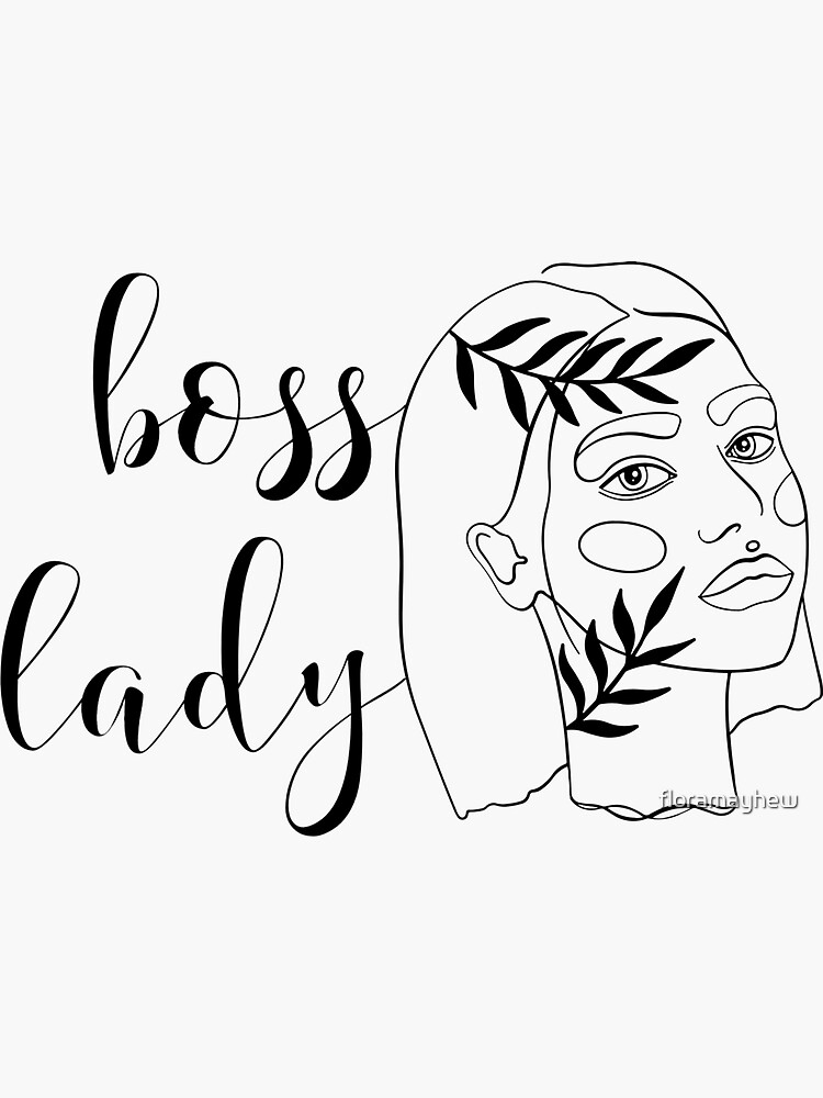 "Boss Lady Flower Woman" Sticker for Sale by floramayhew | Redbubble