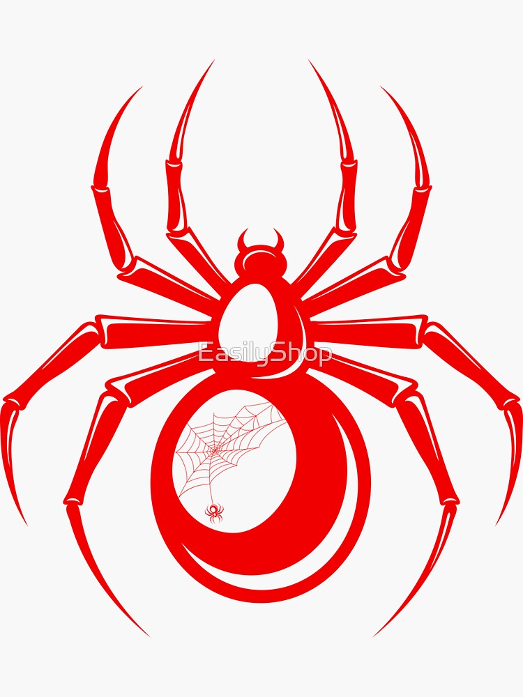 "Spider Symbol (Red Version)" Sticker by EasilyShop | Redbubble