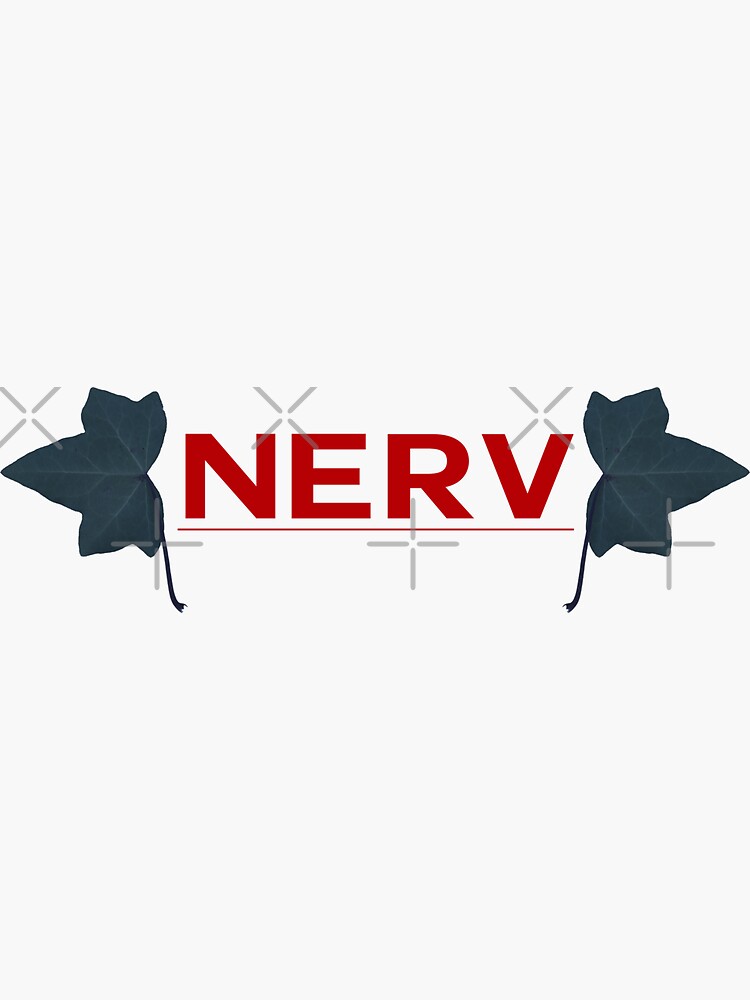 "Nerv Logo Simple with leaf" Sticker by bleuboutique | Redbubble