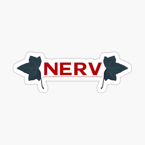 "Nerv Logo Simple with leaf" Sticker by bleuboutique | Redbubble