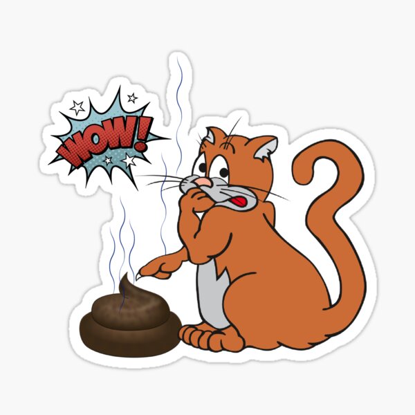 "Cat Poo Whoops!" Sticker by Jill-J | Redbubble