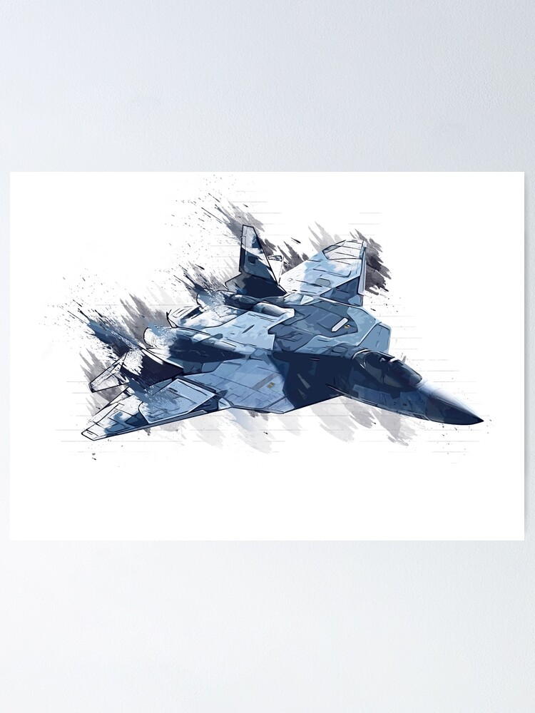 "Sukhoi Su-57" Poster for Sale by Animob | Redbubble