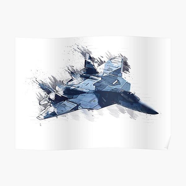 "Sukhoi Su-57" Poster for Sale by Animob | Redbubble