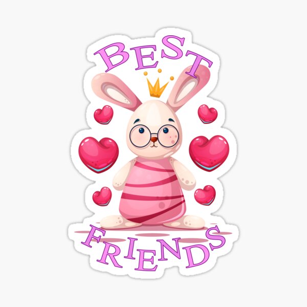 "Best Friends Love Bunny Cartoon" Sticker by aventi24 | Redbubble